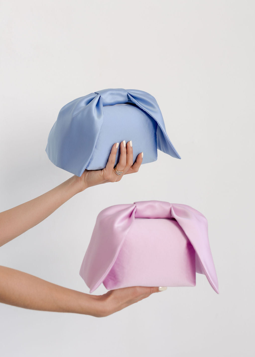 A Bronze Age Bento Clutch, Satin Handbag with Bow | Handcrafted in ...