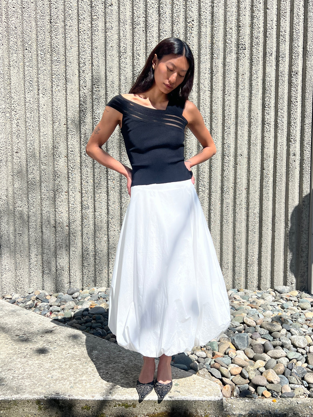 A Bronze Age Hart Skirt, Midi Balloon Mid-Rise Cotton Skirt ...